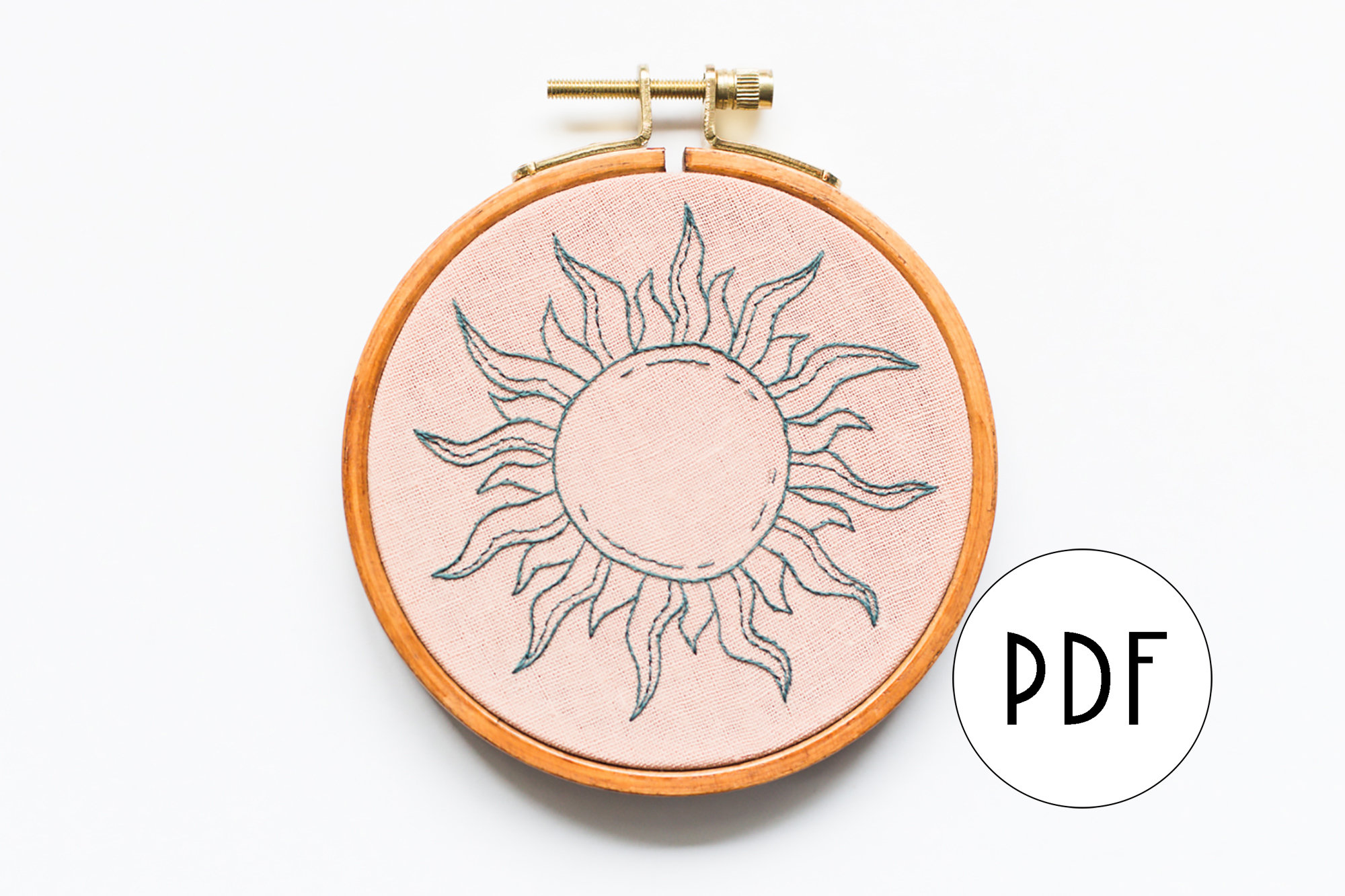 Celestial Sun Pdf Embroidery Pattern Tutorial | Digital Downloadable ...